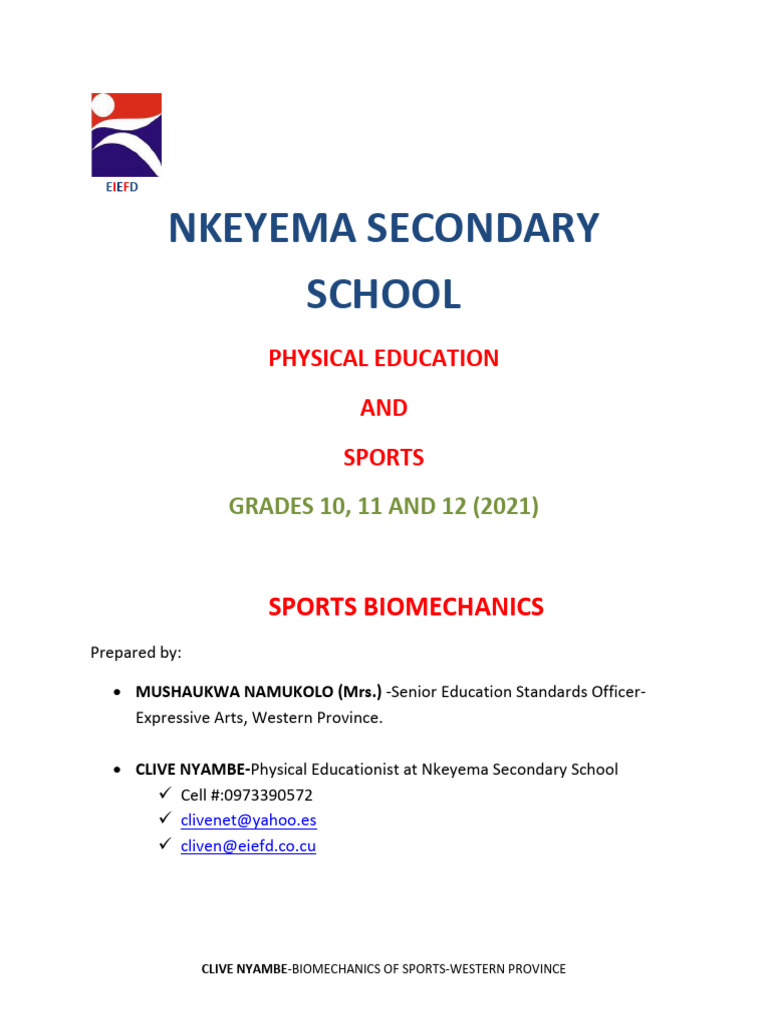 Sports Biomechanics Guide for Students | PDF | Force | Acceleration