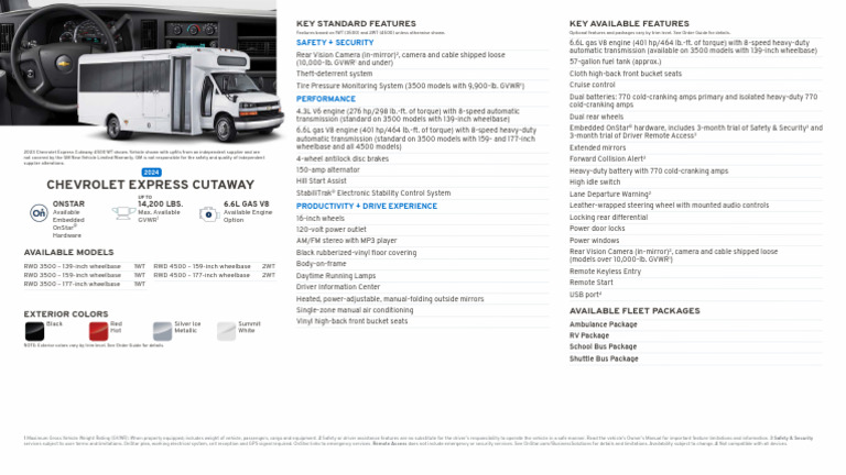 24GMFG Chevrolet Express Cutaway v2 | PDF | Rear Wheel Drive Vehicles ...