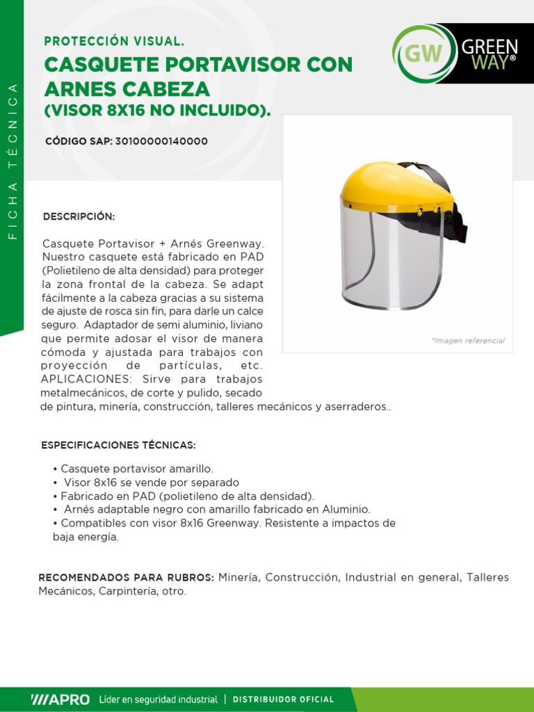 ft-casco-cabeza-visor-greenway | PDF