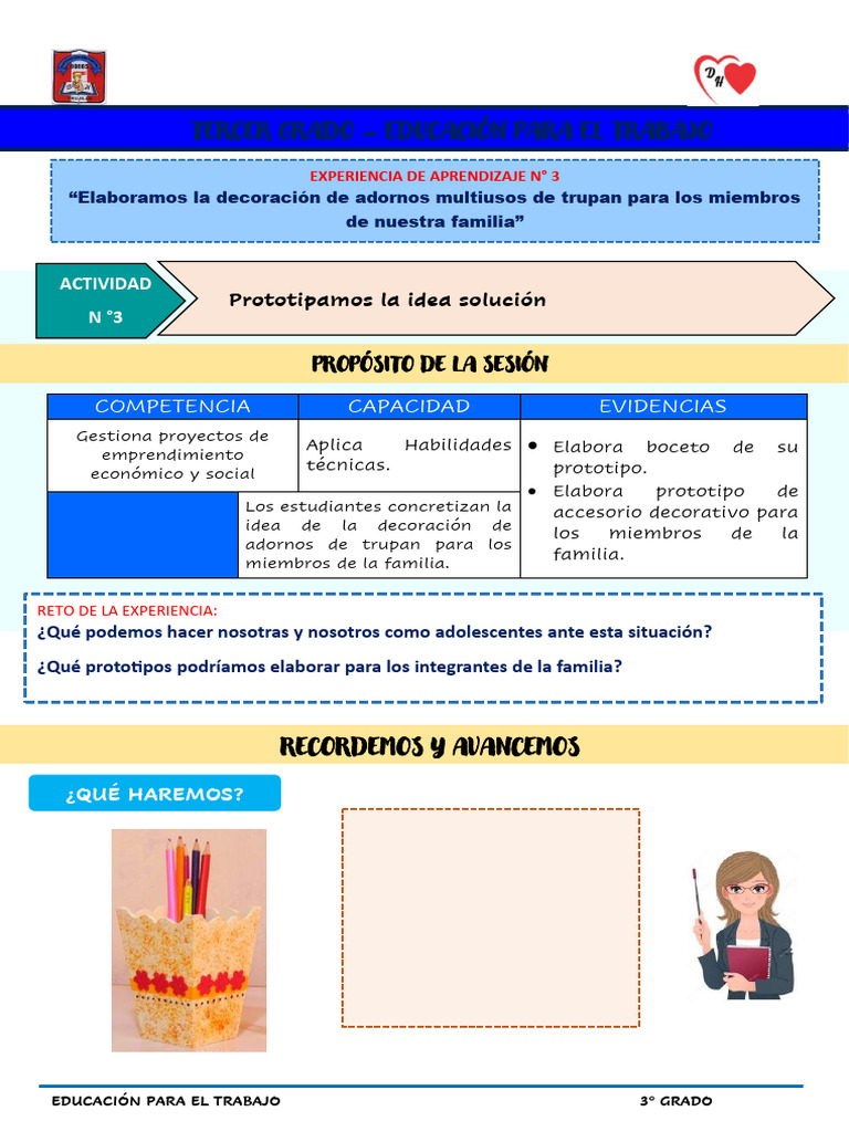 Act.1-Uda 3-Guía Informativa - Tercer Grado - Ept | PDF | Cognición | Aprendizaje