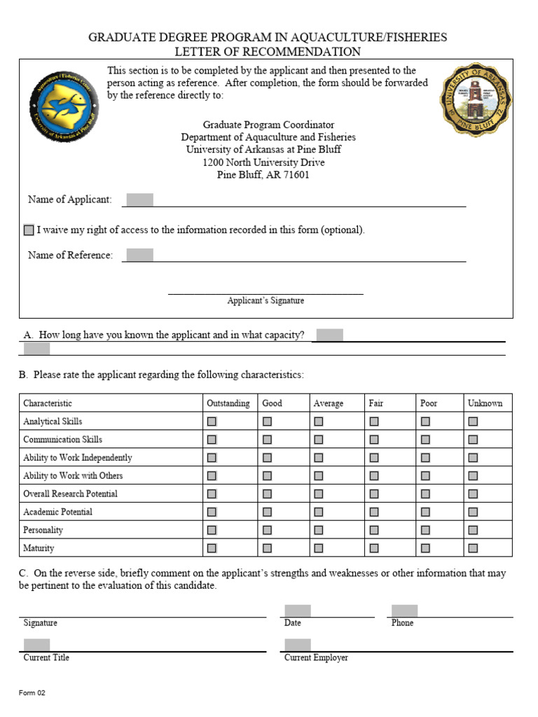 GR Form 02 Rec Letter | PDF