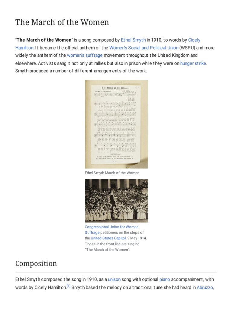 The March of The Women - Wikipedia | PDF | Suffrage | Women's Suffrage