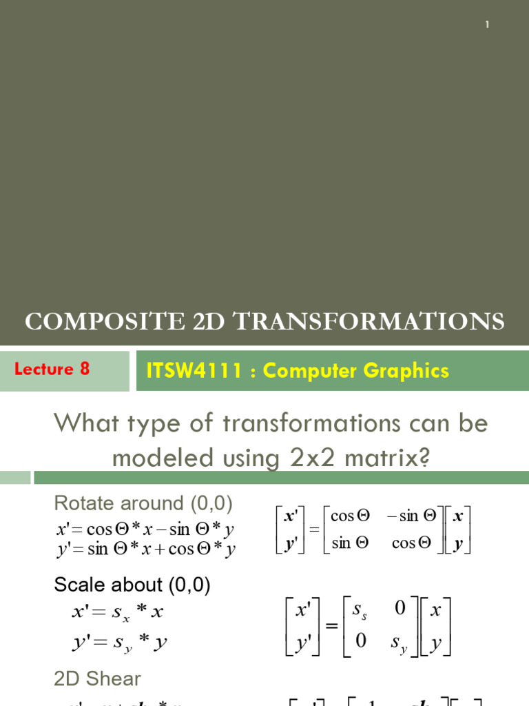 L8 Composite2DTransformations | PDF | Matrix (Mathematics) | 2 D ...