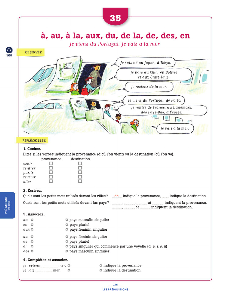 Exercices - Prépositions de Lieu (Pays Et Villes) | PDF