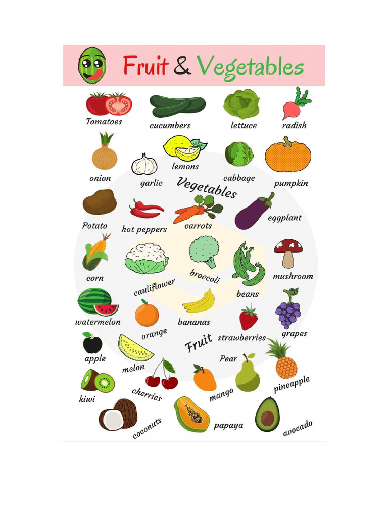 Fruits and Vegetables First Grade | PDF