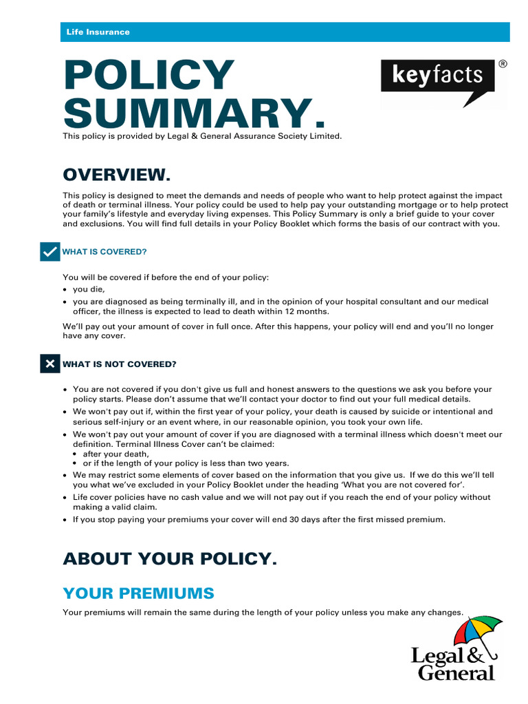 Policy Summary - OCTOBER 2022 | PDF | Life Insurance | Insurance