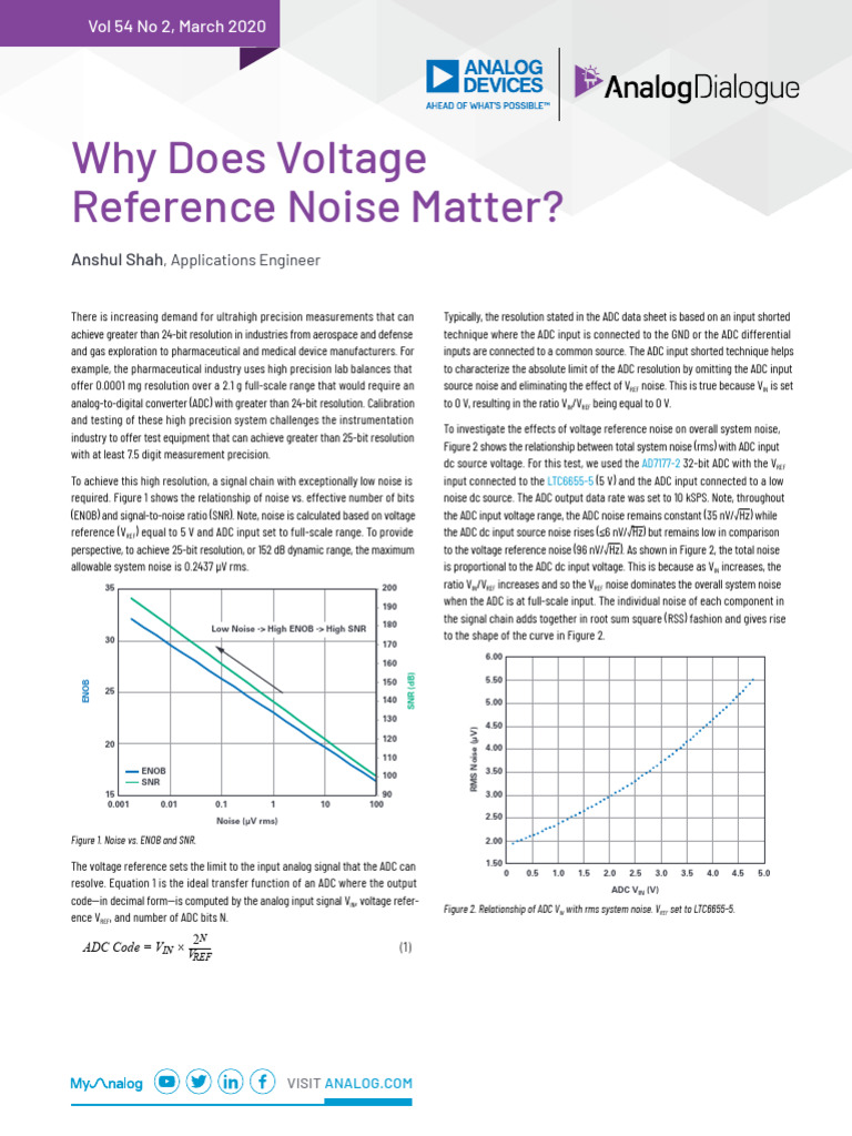 Voltage Reference Noise in ADCs | PDF | Analog To Digital Converter ...