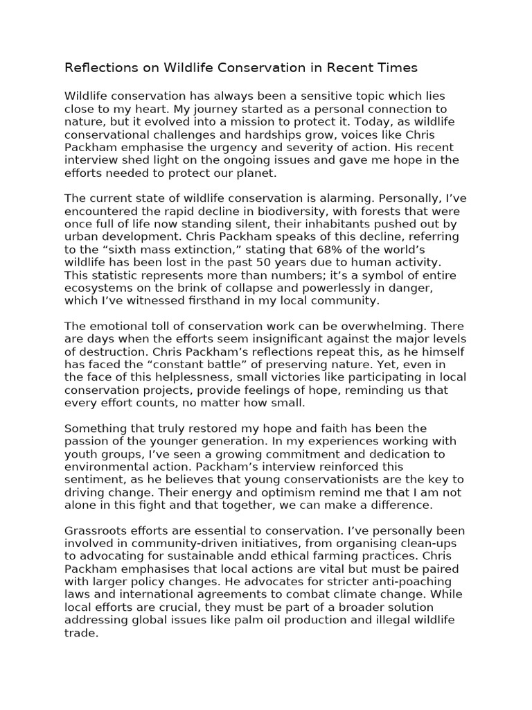 Urgent Call for Wildlife Conservation | PDF | Conservation Biology ...