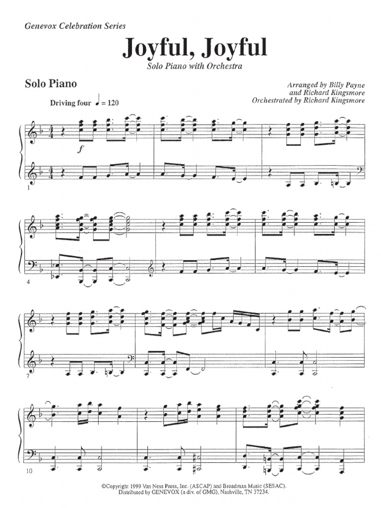Joyful, Joyful - Piano Solo | PDF