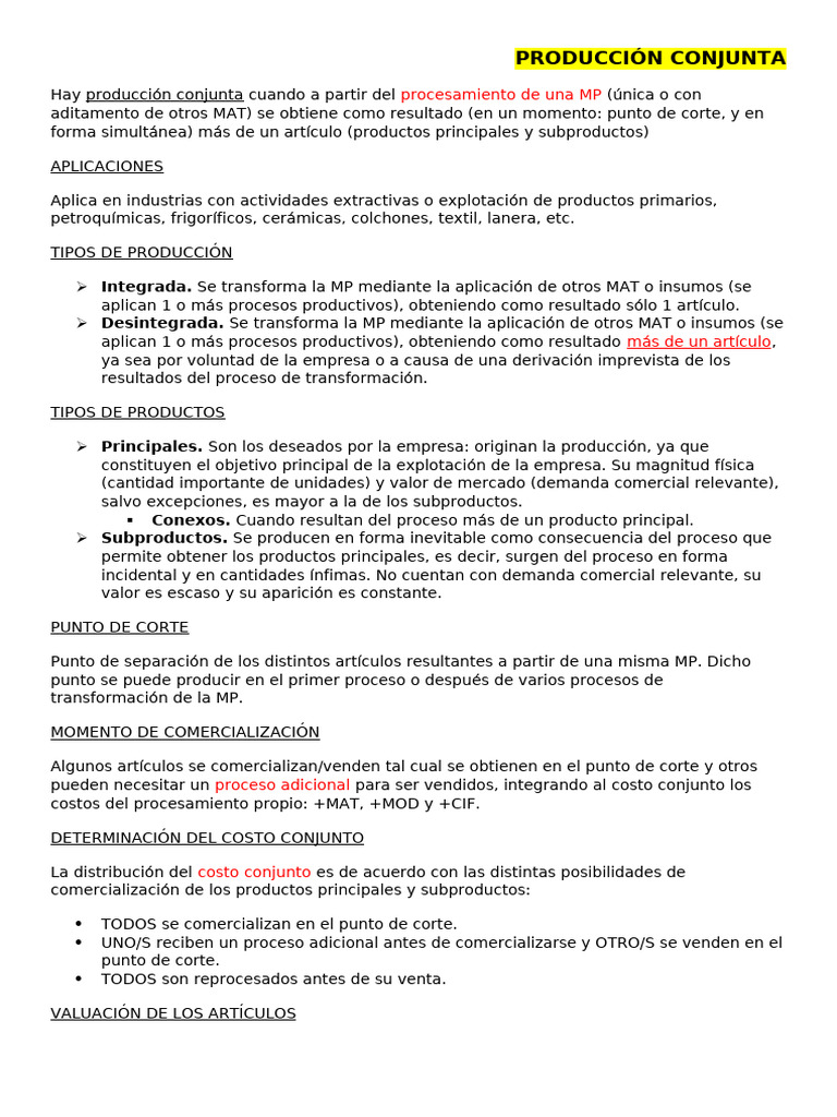 Producción Conjunta: Tipos y Costos | PDF | Precios | Mercado (economía)