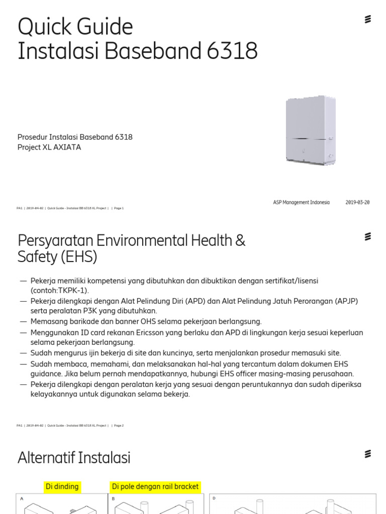 Quick Guide Instalasi Baseband 6318XL PA3 | PDF