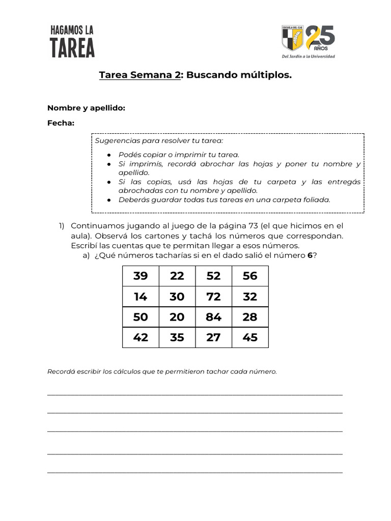 Tarea Semana 2 - Buscando Múltiplos | PDF