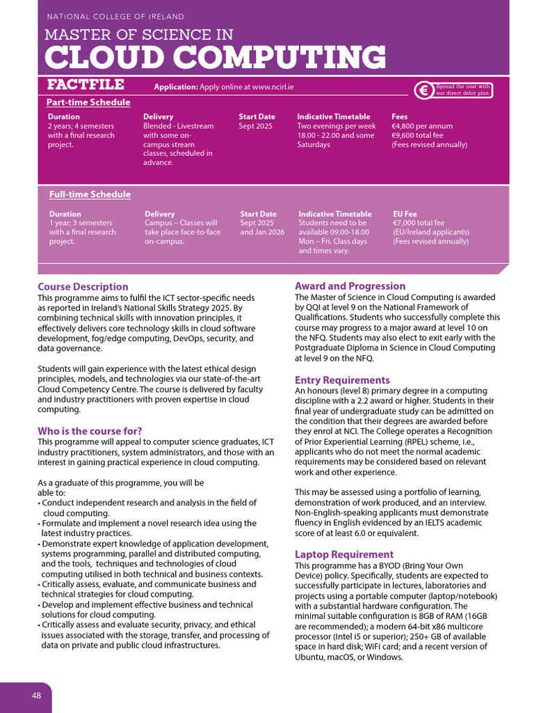 MSC in Cloud Computing 2025-26 | PDF | Computing | Cloud Computing