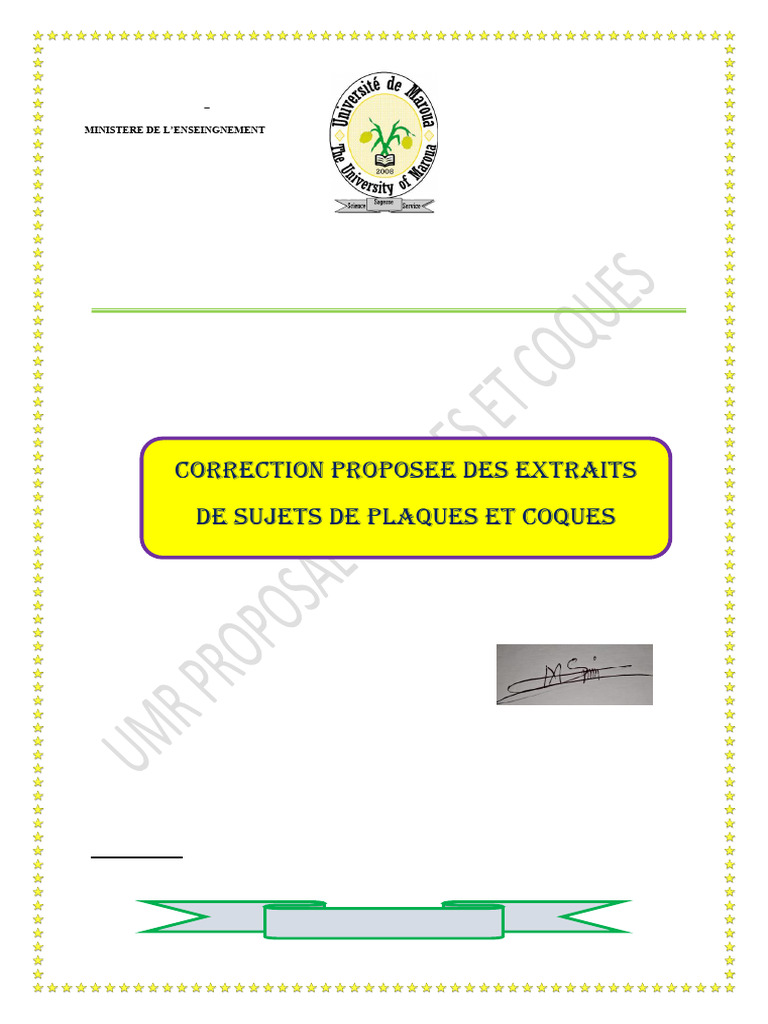 UMR PROPOSAL (Fascicule Plaque T Coque 2025) | PDF | Flexion (matériau ...