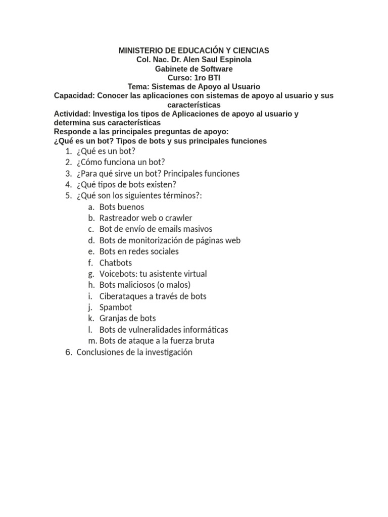 Clase de Bot 1ro Bti 2023 | PDF