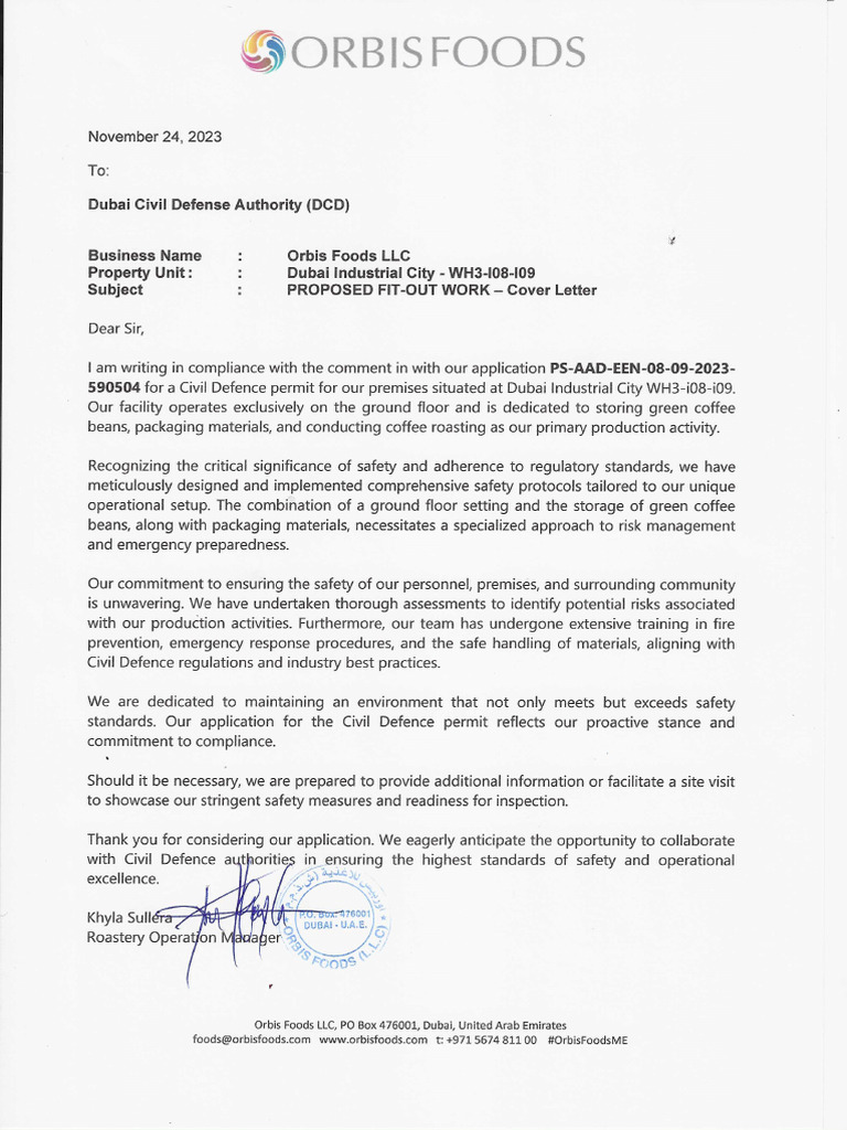 DCD Cover Letter | PDF