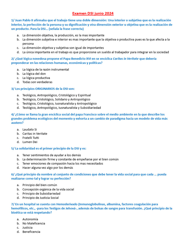 Examen DSI Junio 2024-1 | PDF | Subrogación
