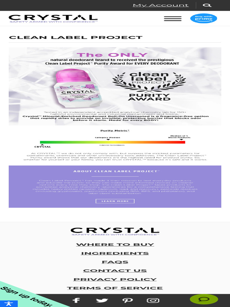 Clean Label Project - CRYSTAL™ Deodorant | PDF
