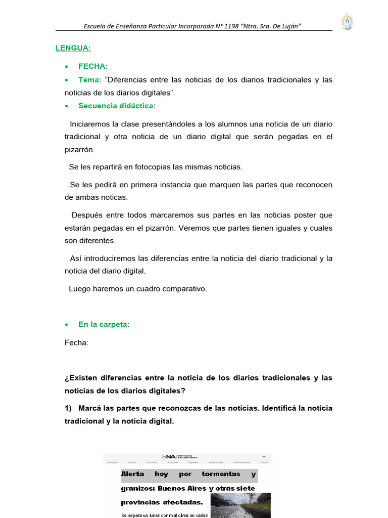 Diferencia Entre Noticia Tradicional y Noticia Digital PDF | PDF