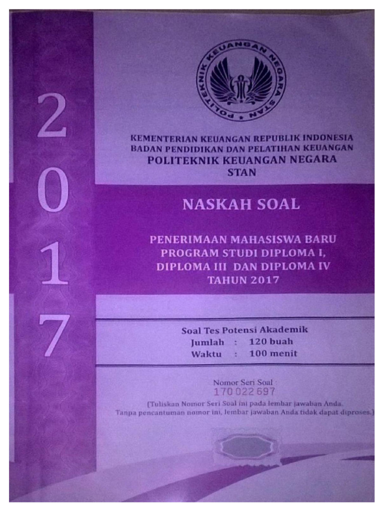 Soal USM STAN 2017 TPA Asli Paket 697 | PDF