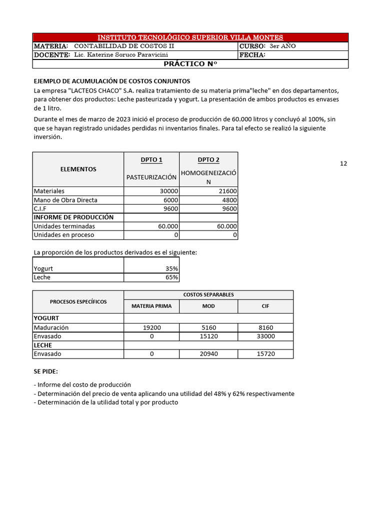 Costos Conjuntos P7 | PDF