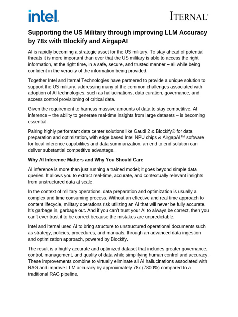 US Military Iternal AirgapAI Intel Case Study | PDF | Artificial Intelligence | Intelligence (AI ...