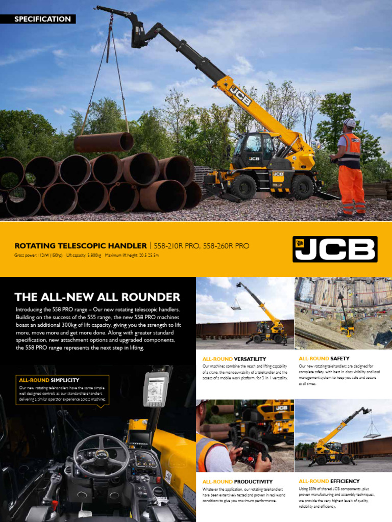 JCB 558-260R PRO Telehandler Overview | PDF | Vehicles | Motor Vehicle