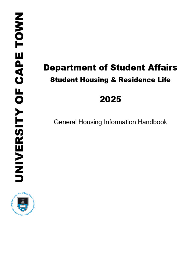 Uct Handbook 01 2025 General Housing Information | PDF | Housekeeping | Fee