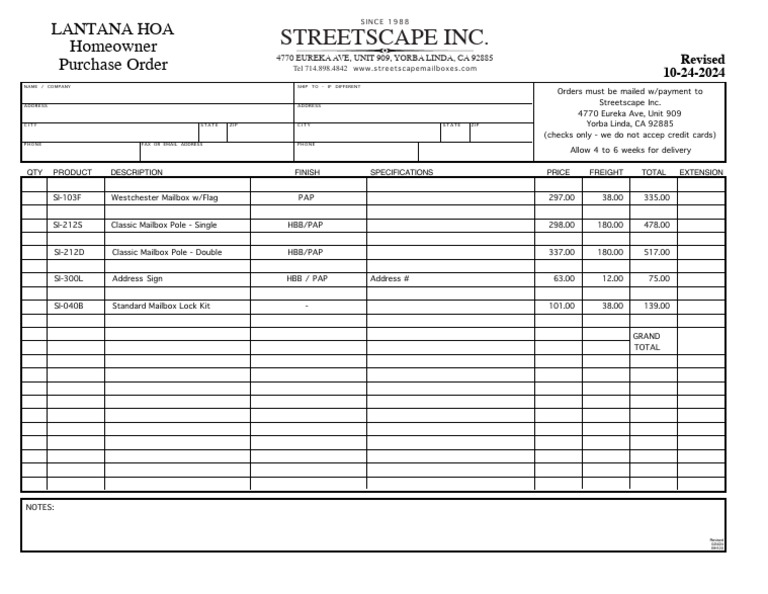 Lantana Mailbox PO Form 102424 | PDF | Network Service | Written ...