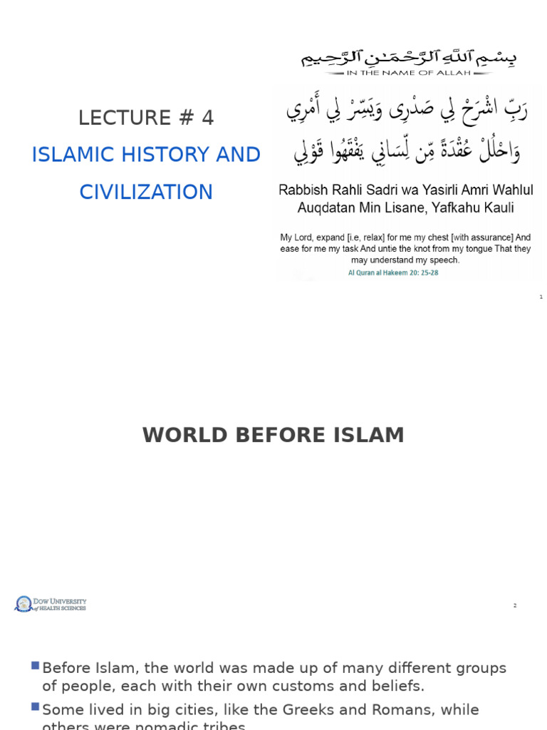 Lecture#4, Islamic History and Civilization | PDF | Muhammad | Caliphate