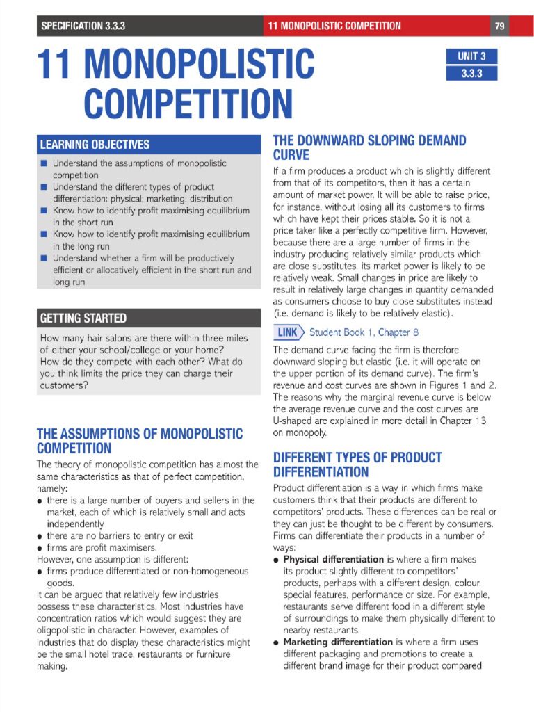 econ textbook 2 - monopolistic competition | PDF
