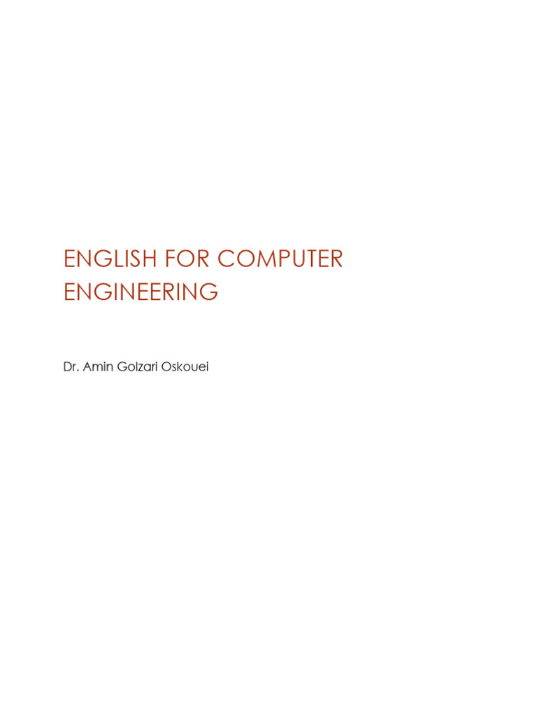 English For Computer Engineering | PDF | Computer Data Storage | Input/Output