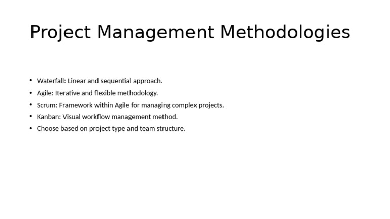 Project Management Methodologies | PDF