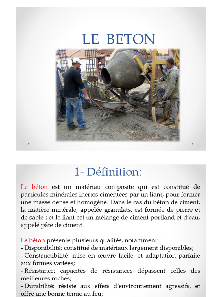 Comprendre le béton : définition et formulation | PDF | Béton | Béton armé