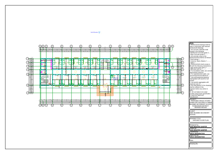Ground Floor Plan for Dormitory Building | PDF | Concrete | Building ...