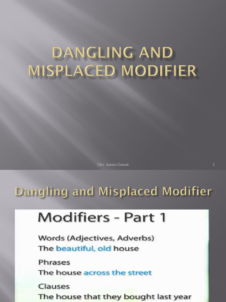 Dangling and Misplaced Modifier | PDF