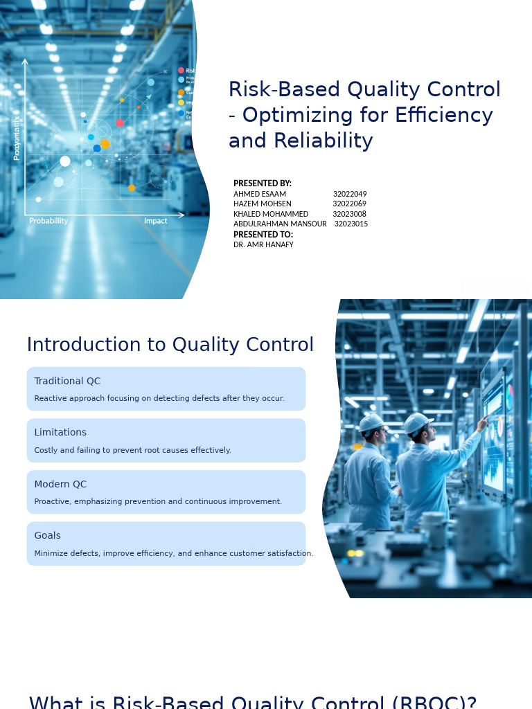 Risk Based Quality Control Optimizing For Efficiency and Reliability | PDF | Reliability ...