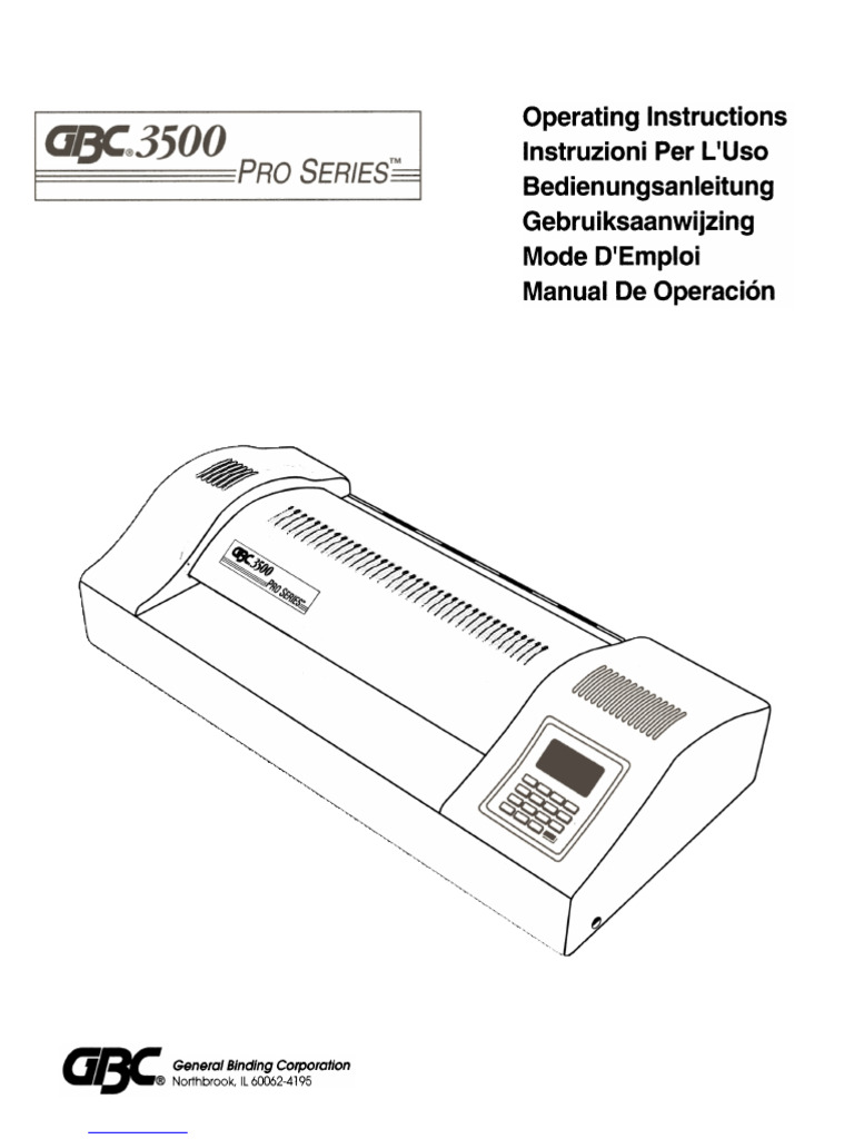 GBC 3500 Pro Series Laminator | PDF