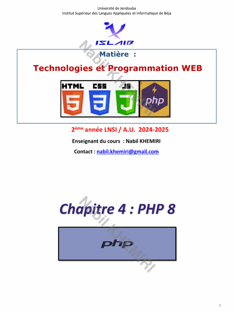 Technologies Et Programmation WEB - CH4 - Part 2 | PDF