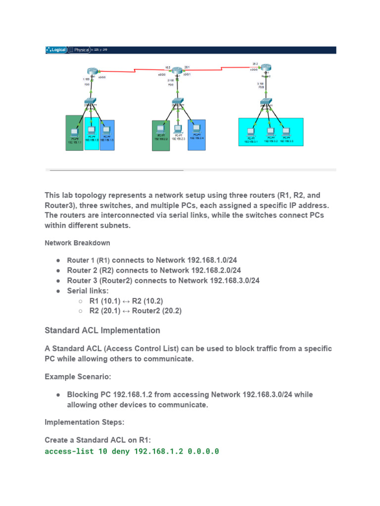 Understanding Standard Access Control Lists (ACLs) | PDF