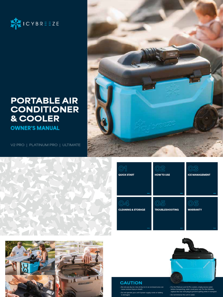 IcyBreeze Portable Cooler Manual | PDF | Ice | Water