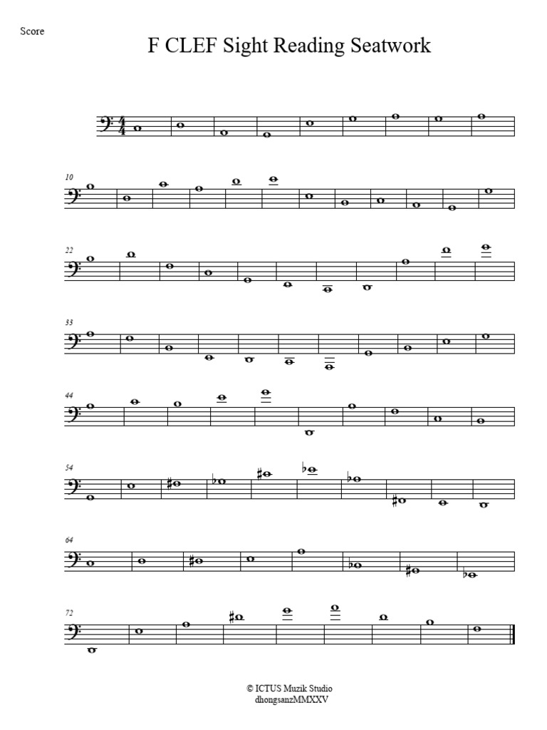 F CLef Sight Reading | PDF