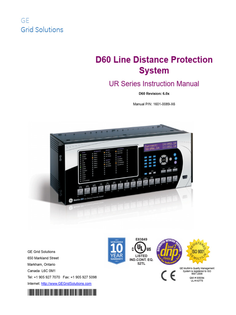 D60 Line Distance Protection System: Grid Solutions | PDF | Electronics ...