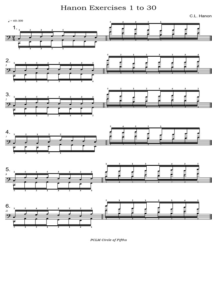 Hanon Exercises For Circle of Fifths | PDF