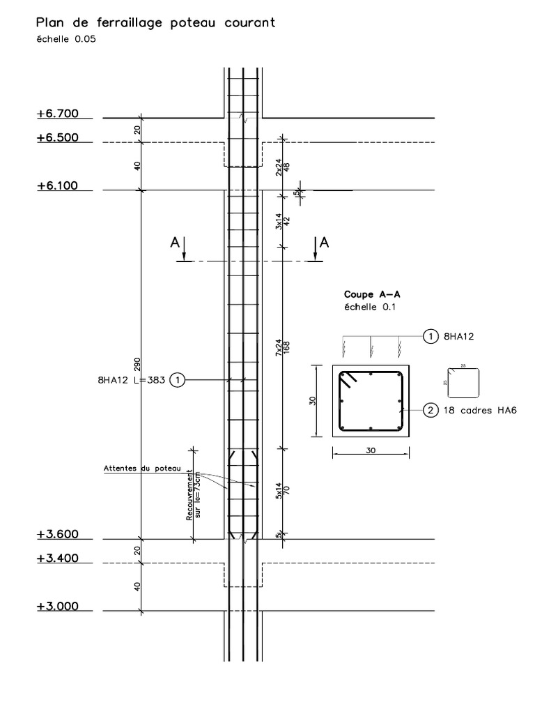 Figure 14.31 Plan de Ferraillage Du Poteau | PDF