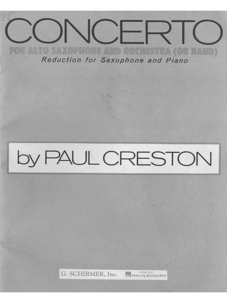 Paul Creston - Concerto For Alto Saxophone and Orchestra, Op. 26 | PDF