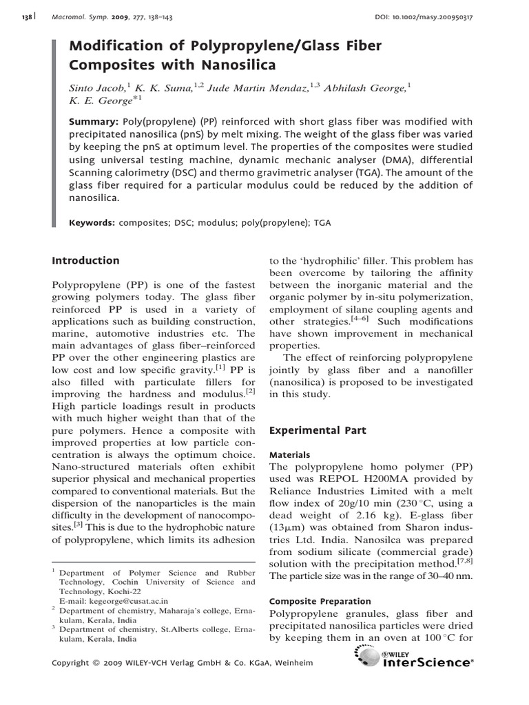 Modification of Polypropylene... | PDF | Differential Scanning ...