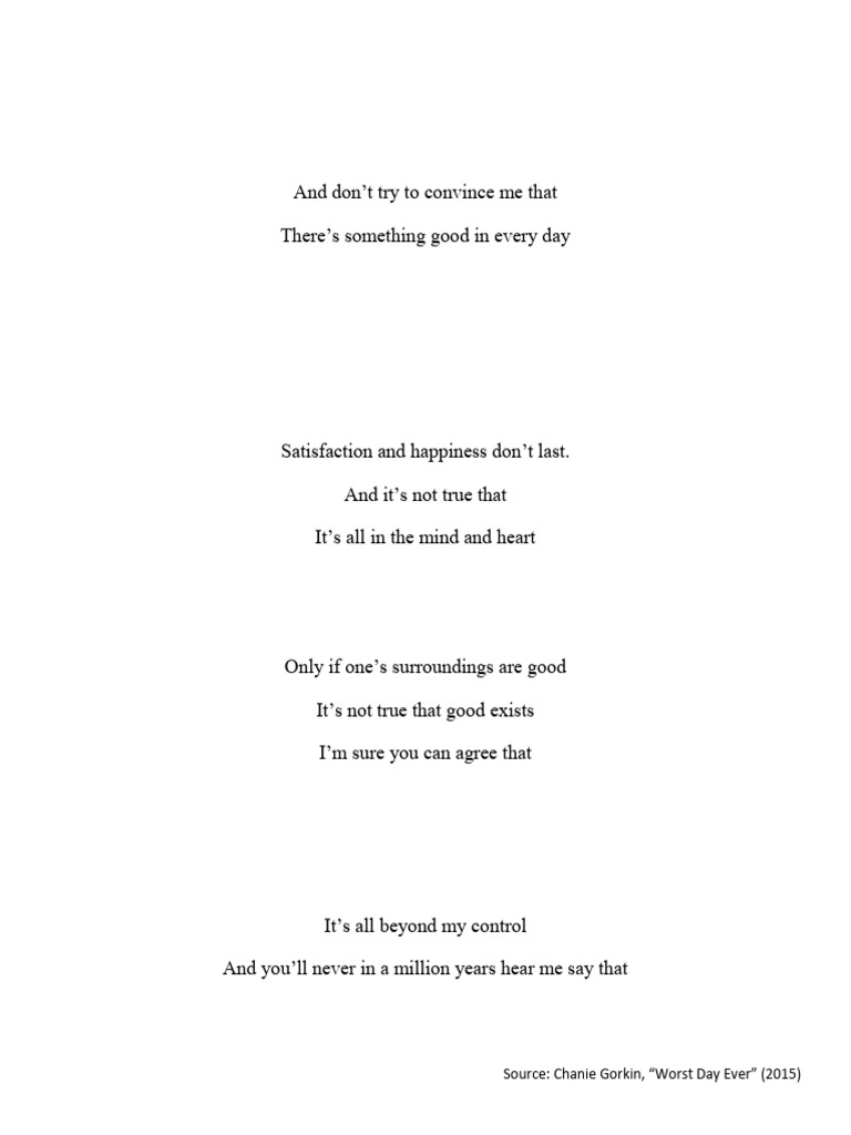Best Day Worst Day Poem | PDF
