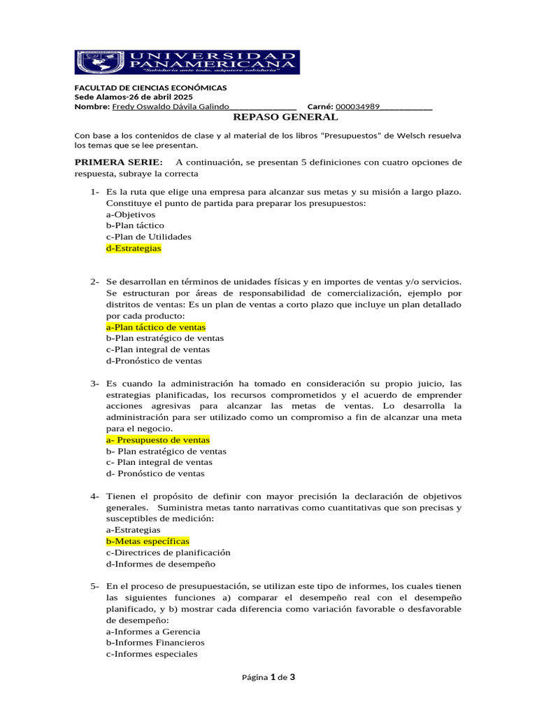 REPASO GENERAL - A - 26ab | PDF | Presupuesto | Economias