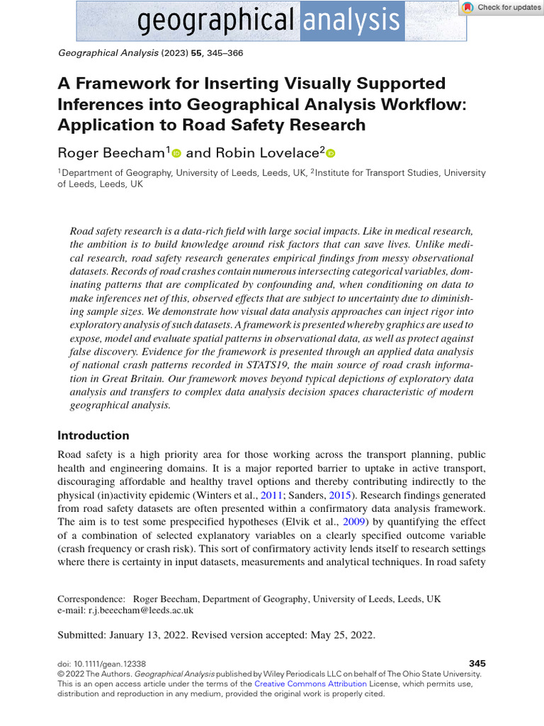 Geographical Analysis - 2022 - Beecham - A Framework For Inserting Visually Supported Inferences ...